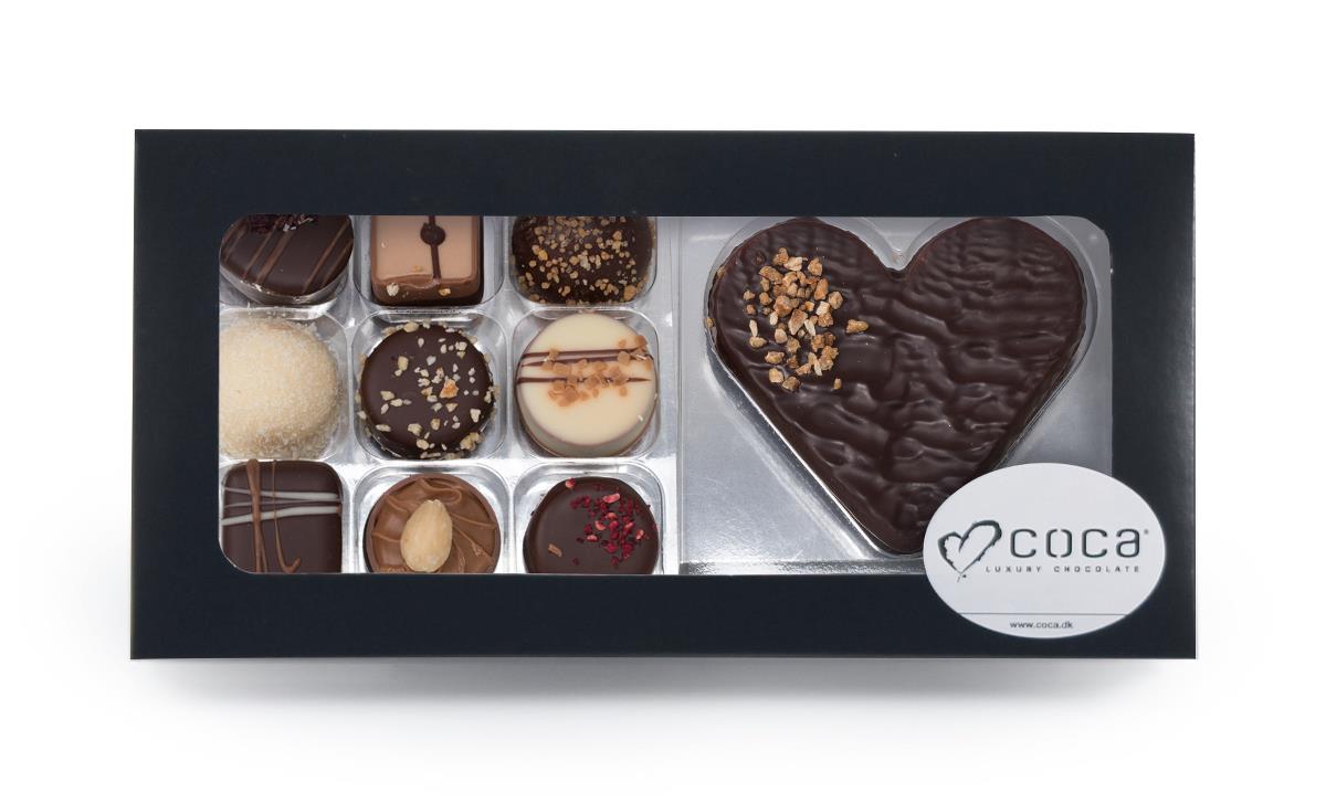 Æske med marcipanhjerte og fyldt chokolade | Hjerte af marcipan og ... Æske med marcipanhjerte og fyldt chokolade | Hjerte af marcipan og ...