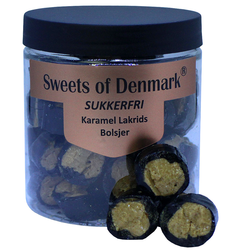 Sweets of Denmark Sukkerfri Karamel Lakrids Bolsjer | Lækre sukkerfri ...