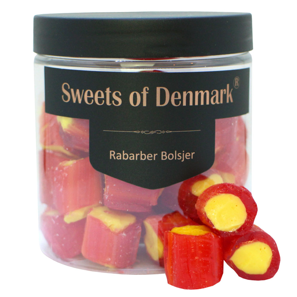 Sweets of Denmark Rabarberbolsjer | Bolsjer med smag af rabarber ...