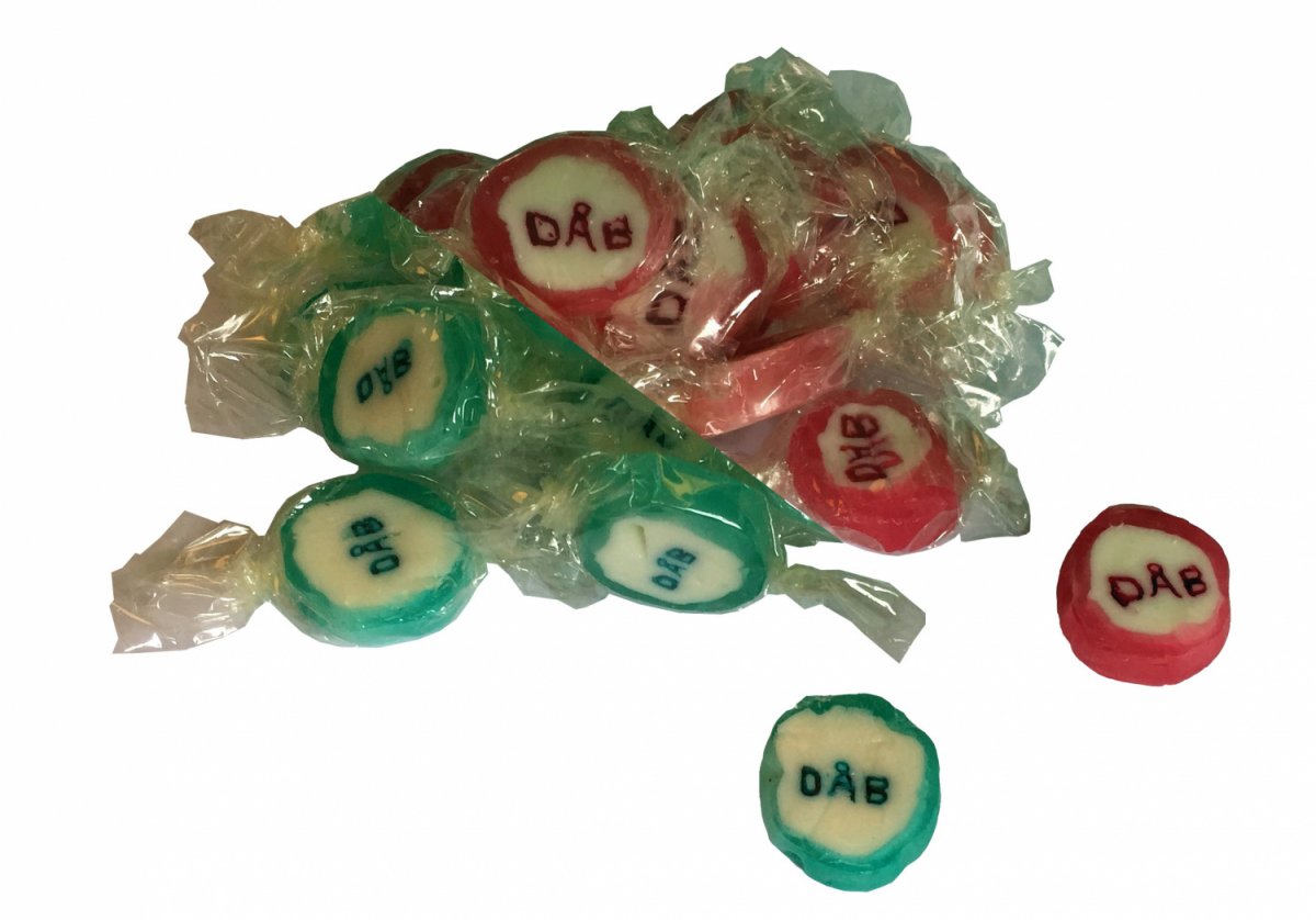 Dåbsbolsjer | Bolsjer til barnedåben | Bolcher med dåbslogo